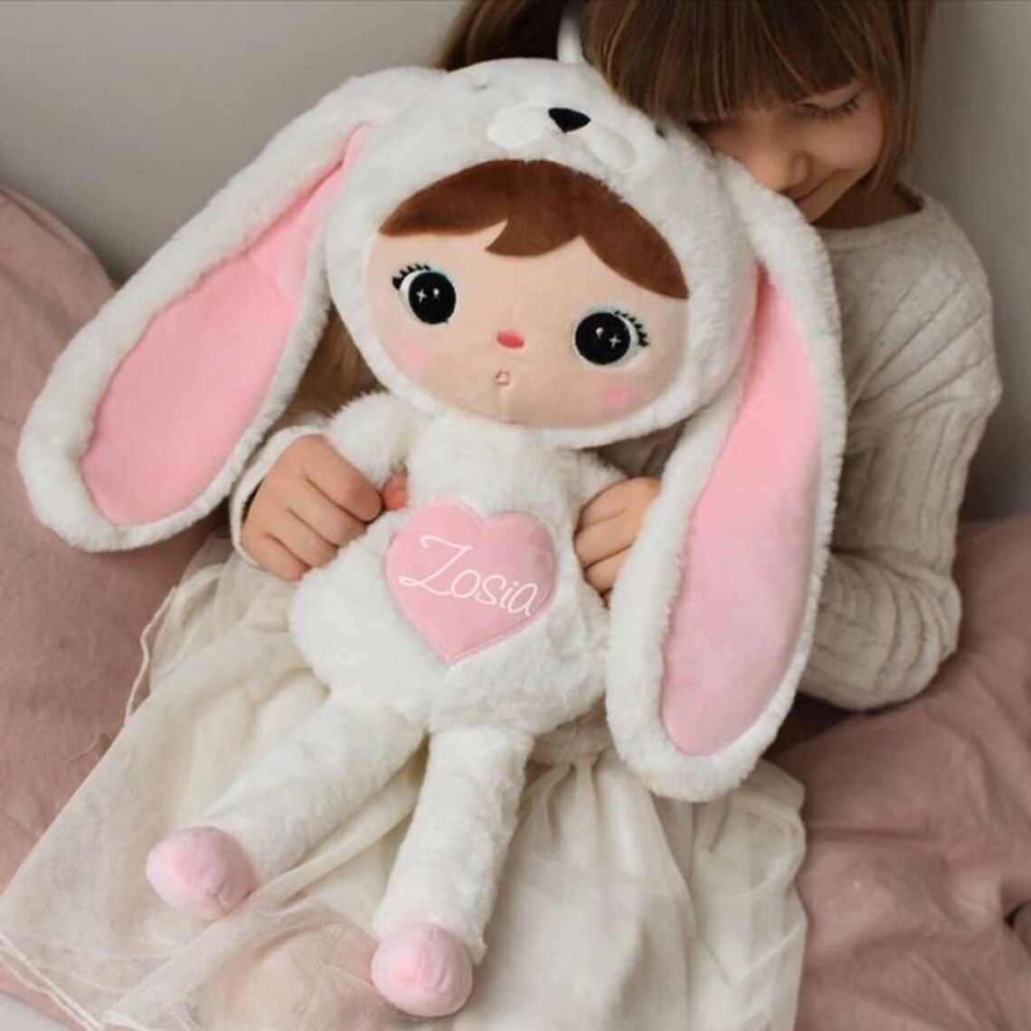 Personalized Metoo Cream Bunny Doll 48cm With Name - Etsy