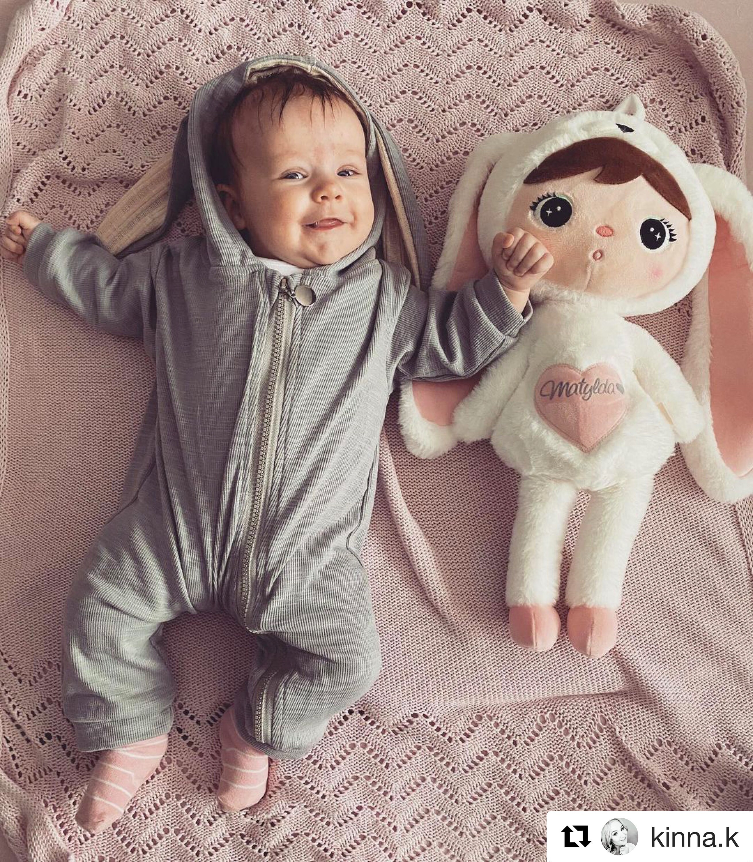 Personalized Metoo Cream Bunny Doll 48cm With Name | Etsy