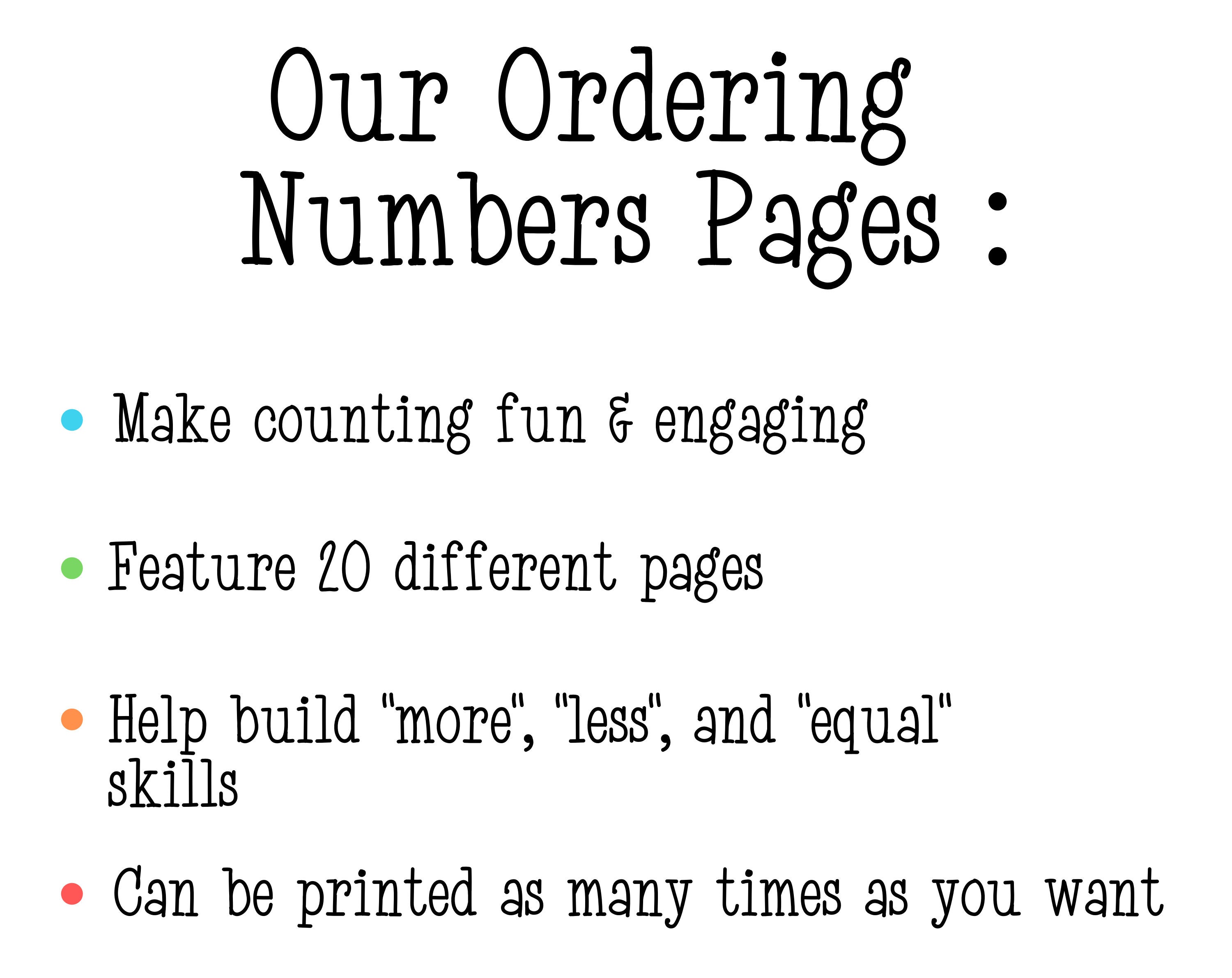 Ordering Numbers Printables, Montessori Math for Preschool to ...