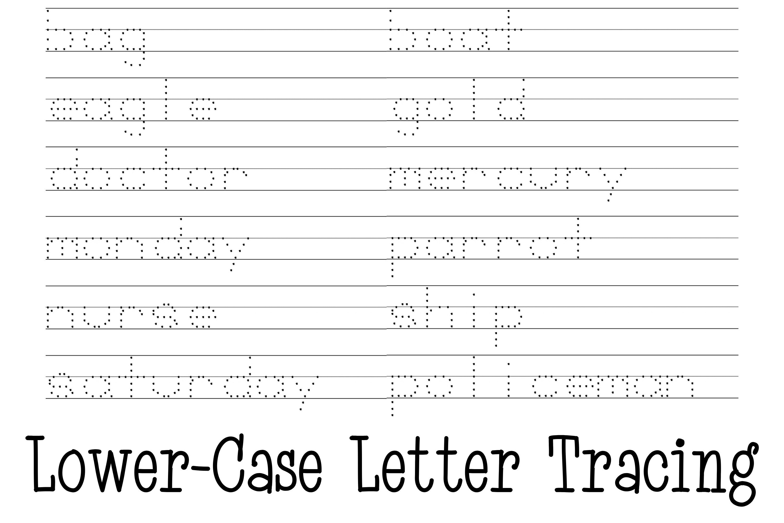 Lowercase Tracing Worksheets for Kindergarten, Homeschool Printable ...