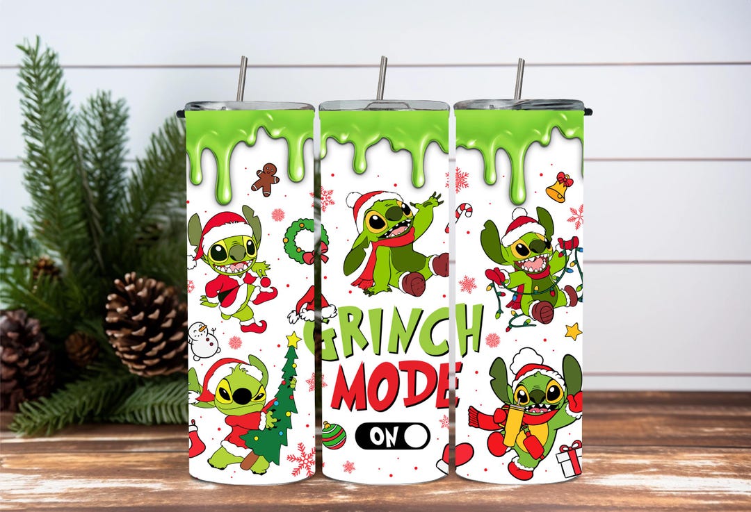 Grinch Mode On. Christmas 20oz Tumbler With Straw & Lid Festive Holiday ...