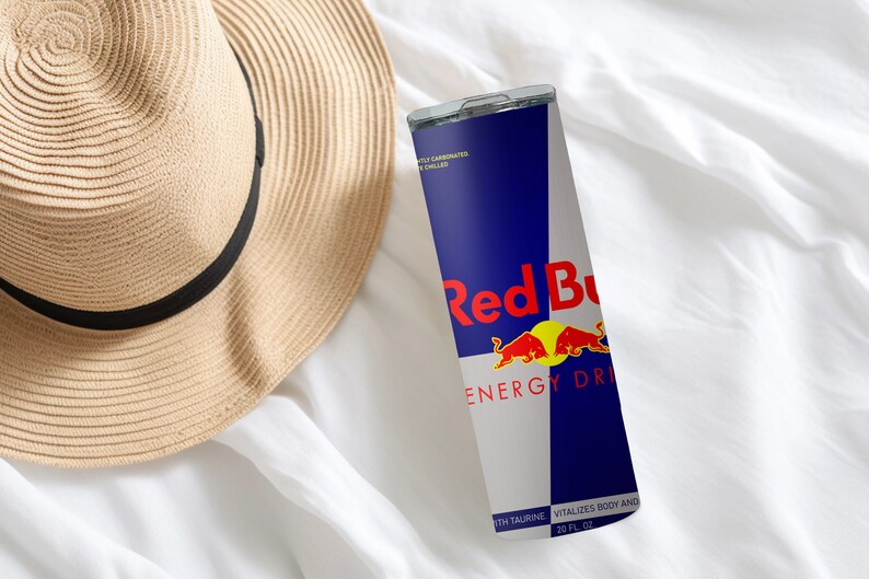 Red Bull-inspired Tall Slim Tumbler, 20oz Energy Drink Art Tumbler With ...