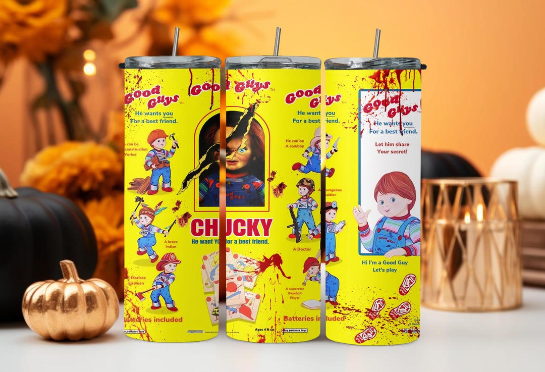 Horror Chucky Good Guys 20oz Tumbler W/ Straw & Lid – Cup With Chucky ...