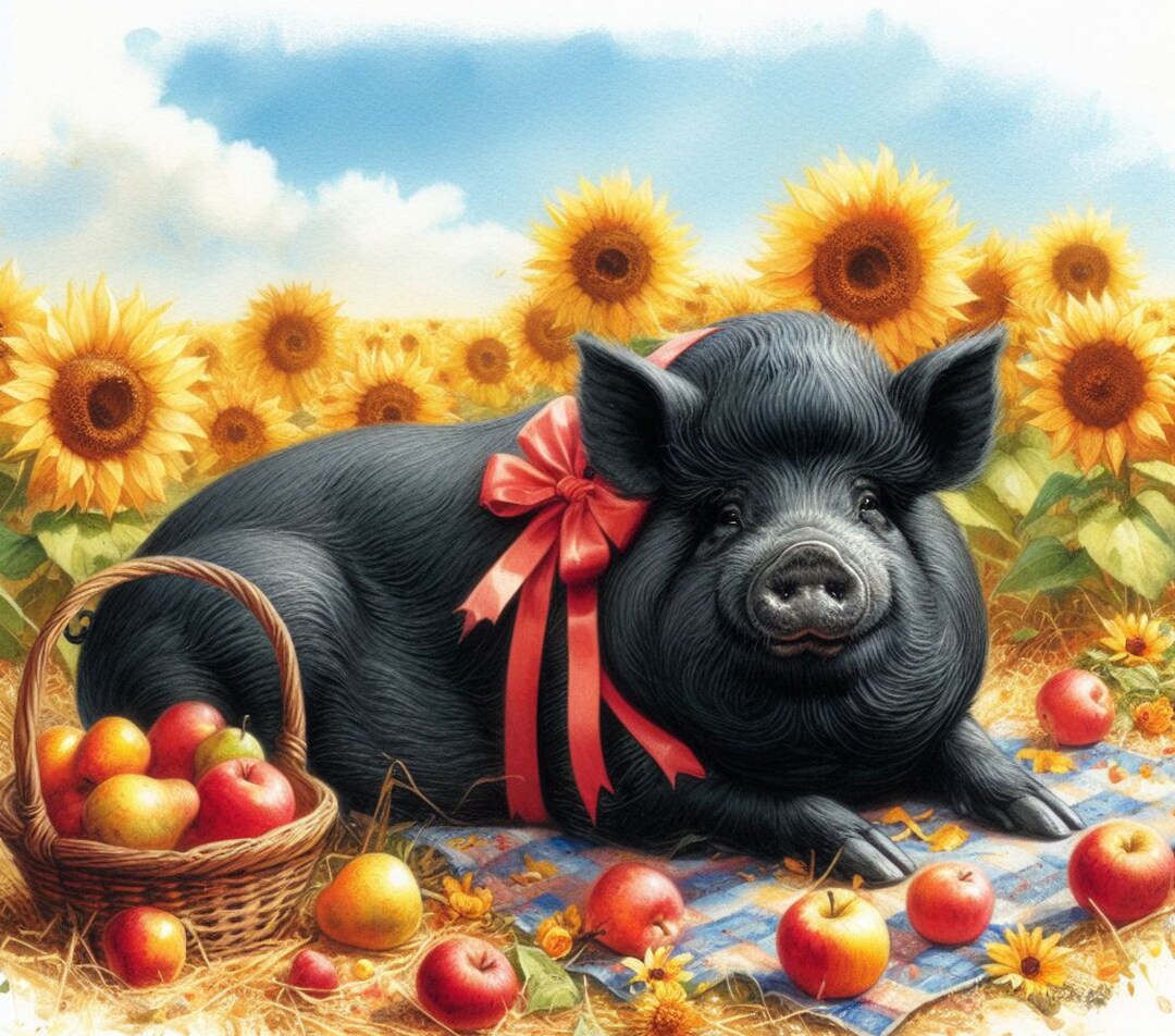 Cute Pig With Sunflower Tumbler Wrap - Etsy