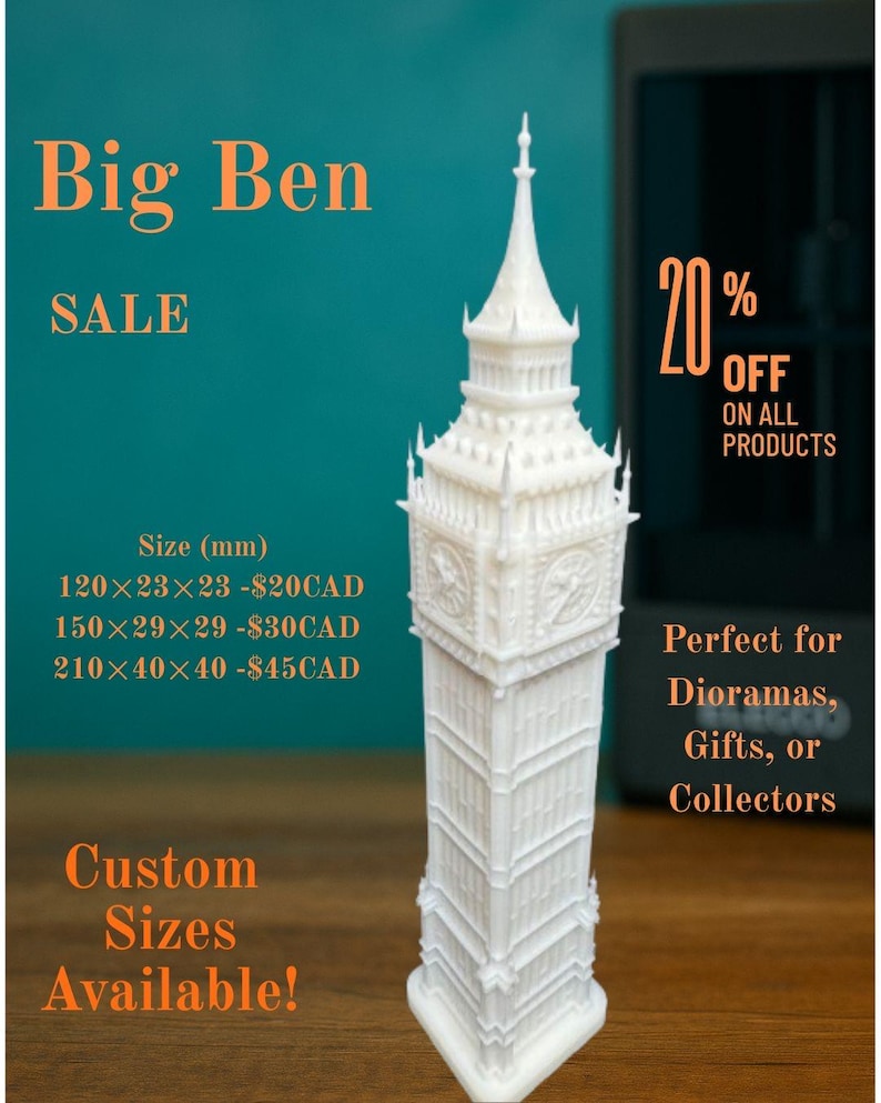 Big Ben Clock Tower Model – 3D Printed Architecture Sculpture | British ...