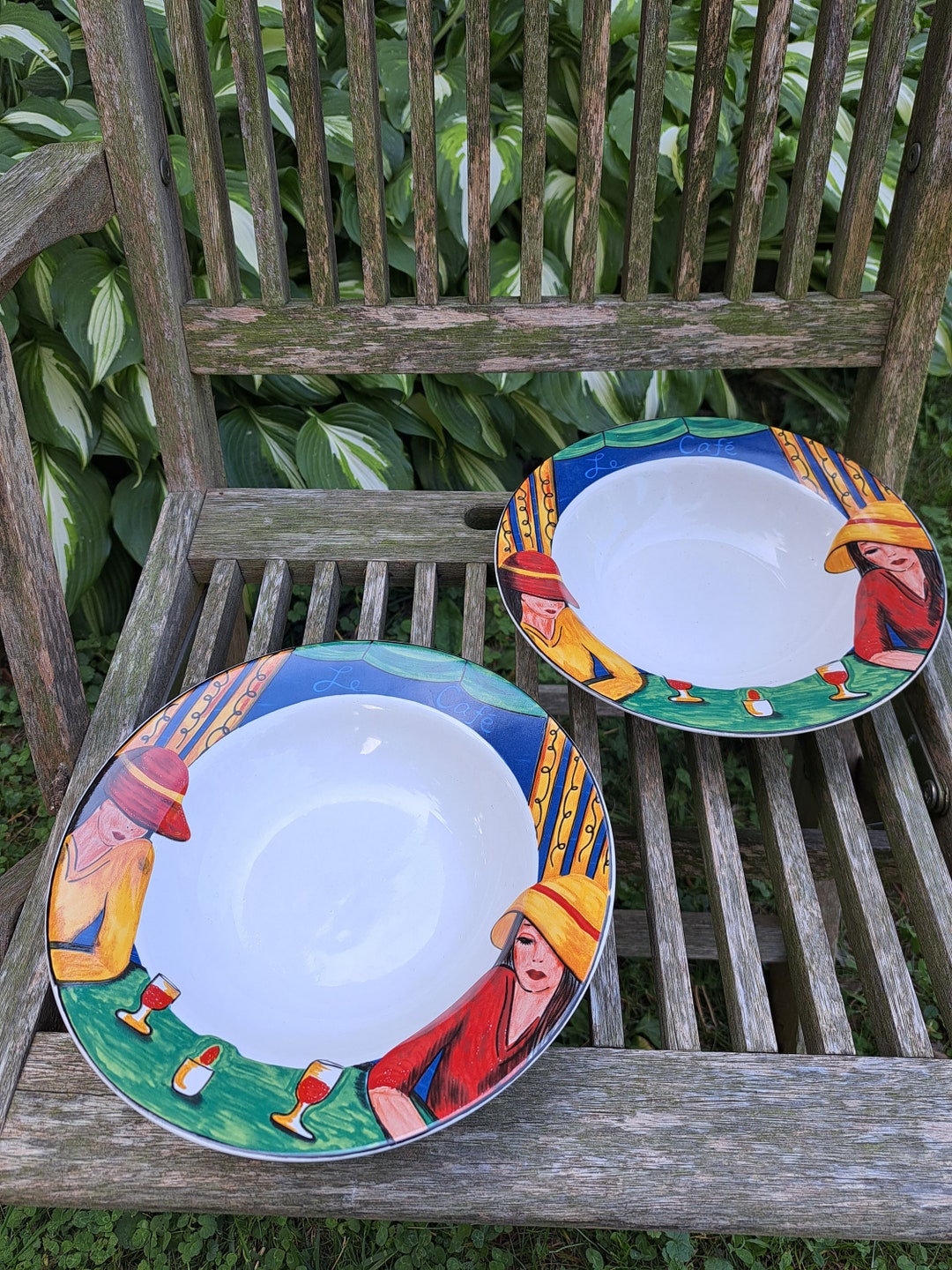2pc Sango Dinnerware "le Cafe" 4882 Women in Cafe Scene - Etsy