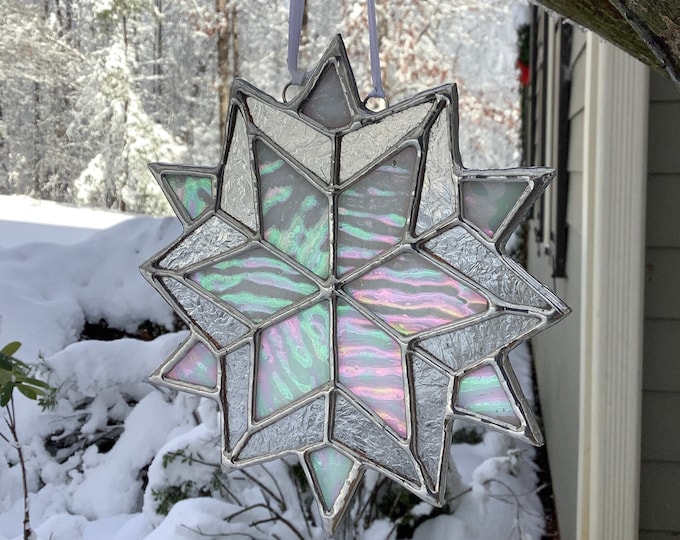 Stained Glass North Star Snowflake - Etsy