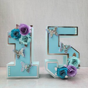 Butterfly Theme Birthday, 3D Butterfly Number, Customized 3D Numbers ...