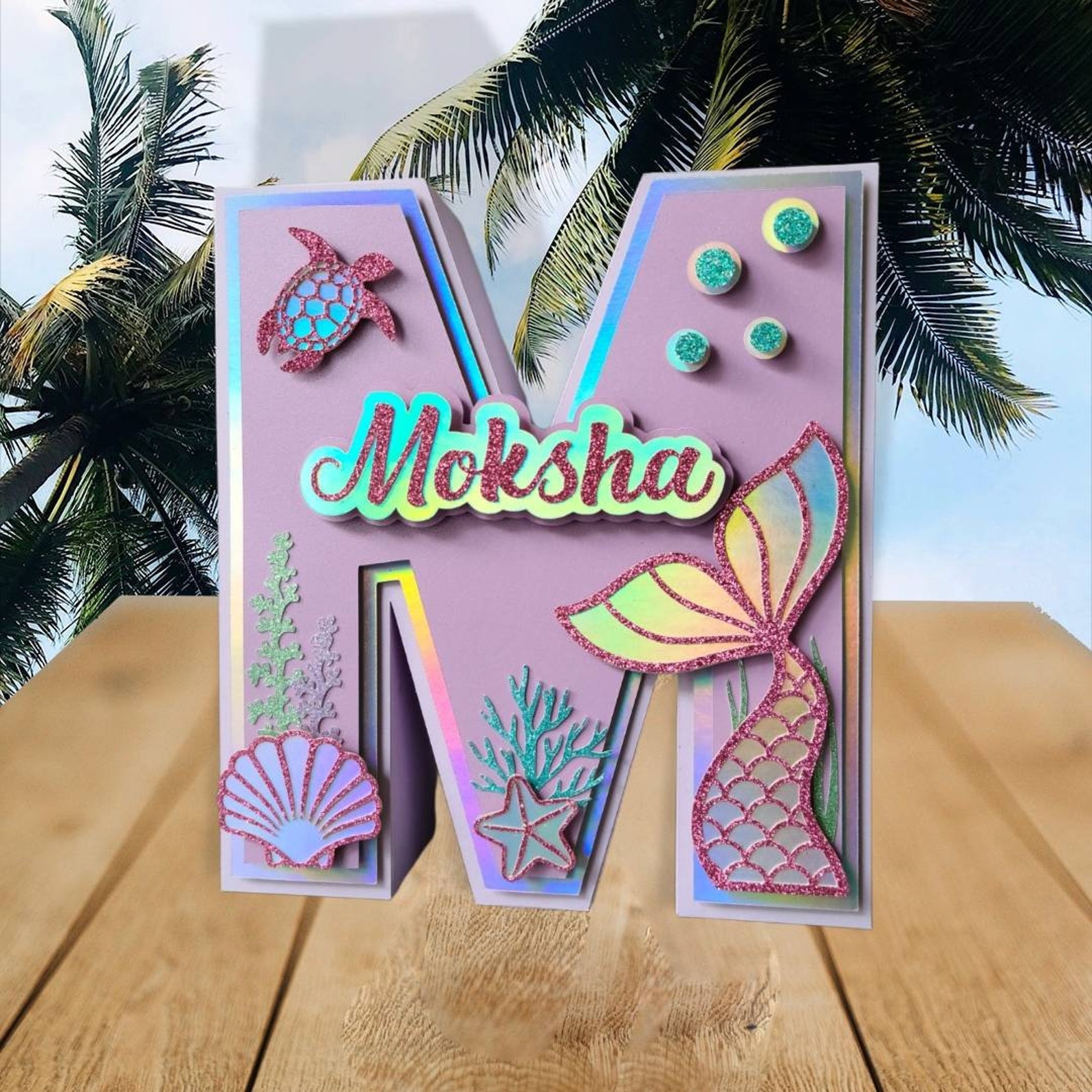 Mermaid Birthday Party 3D Mermaid Name Sign Customized - Etsy