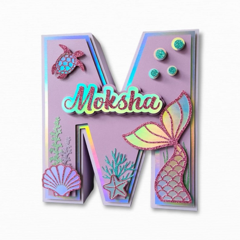 Mermaid Birthday Party 3D Mermaid Name Sign Customized - Etsy
