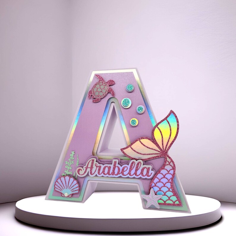 Mermaid Birthday Party 3D Mermaid Name Sign Customized - Etsy