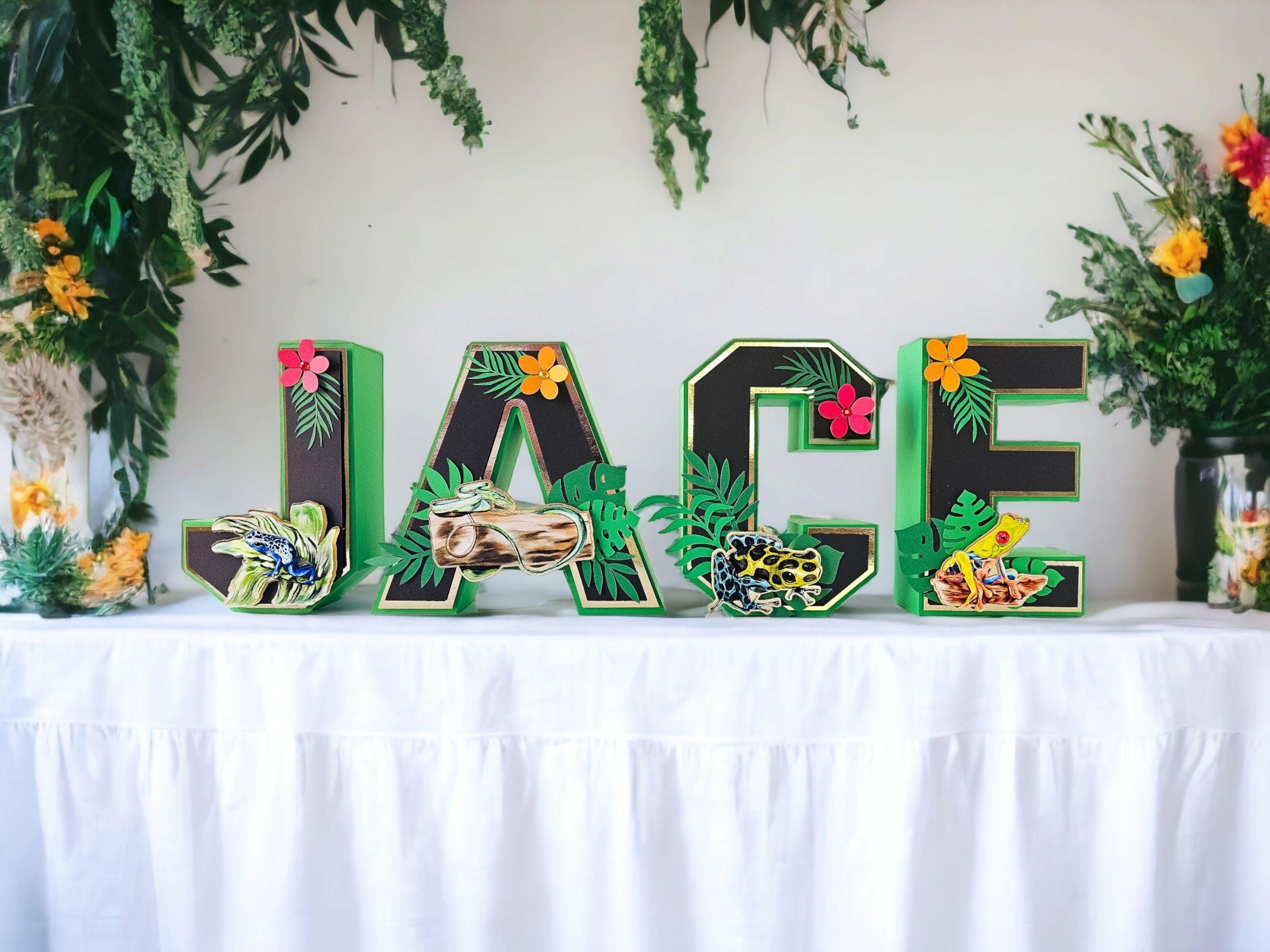 Custom Reptile 3D Letters, Reptile Birthday Party Decorations, Reptile ...