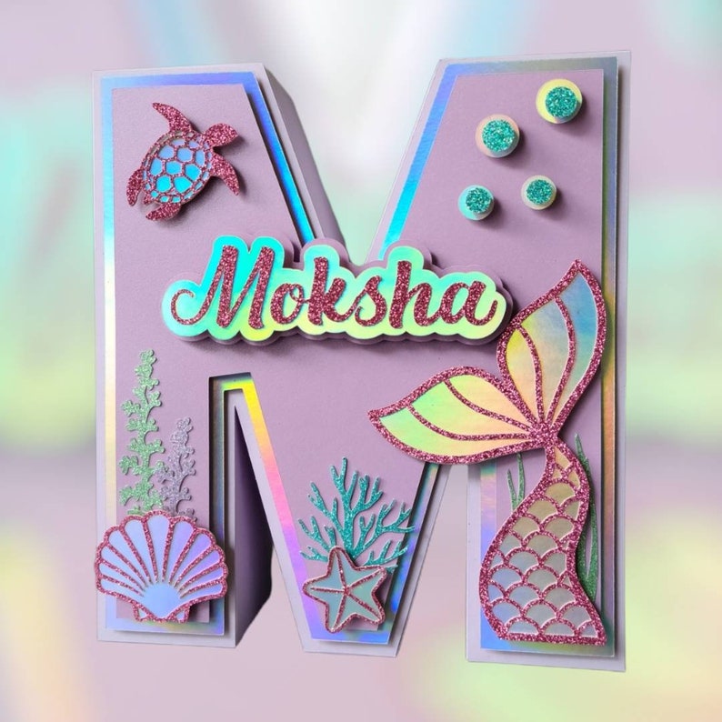 Mermaid Birthday Party 3D Mermaid Name Sign Customized - Etsy