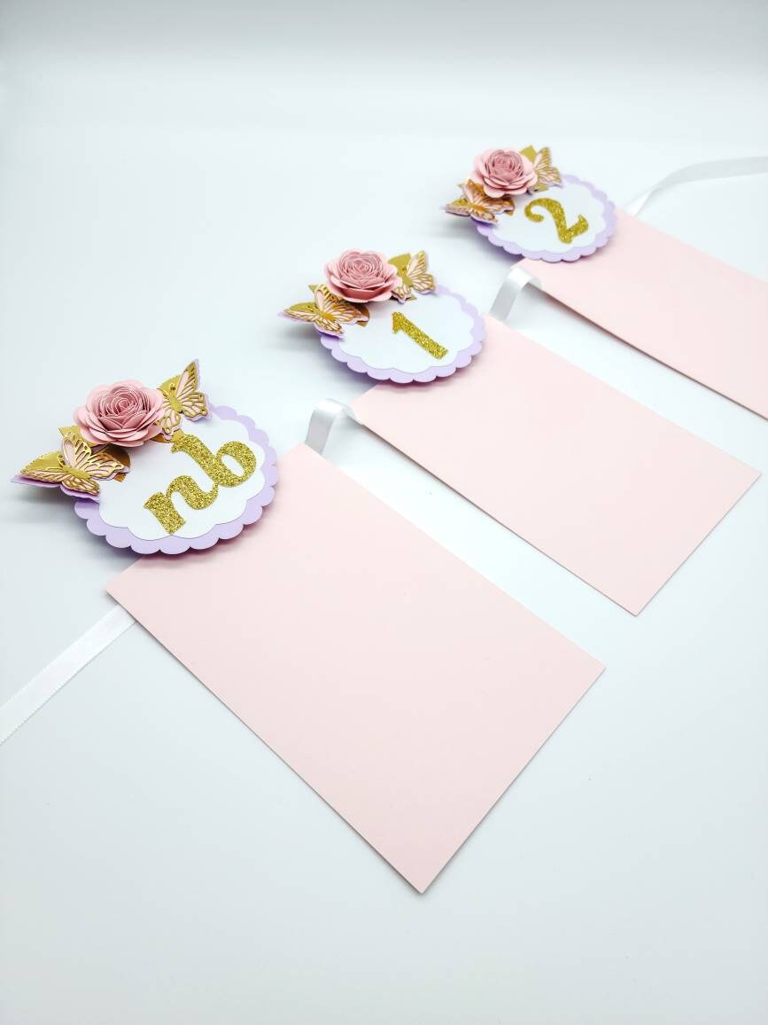 First Year Monthly Milestone Photo Banner. Photo Clips With - Etsy