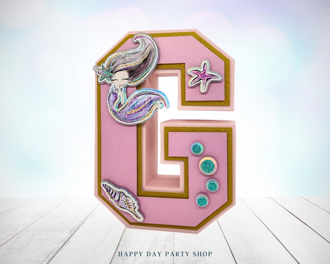 Mermaid 3d Letter, Mermaid Birthday Decorations, Mermaid Centerpiece ...