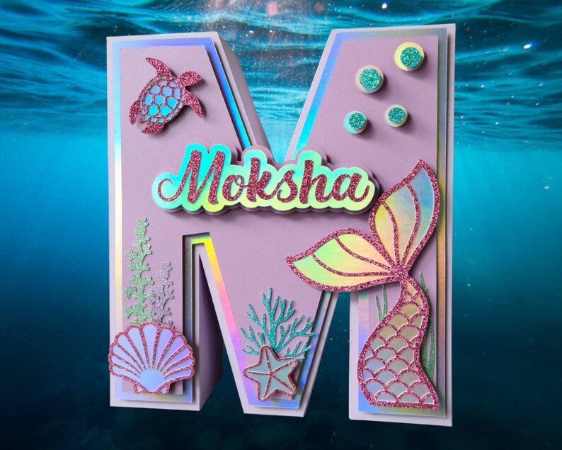 Mermaid Birthday Party 3D Mermaid Name Sign Customized - Etsy