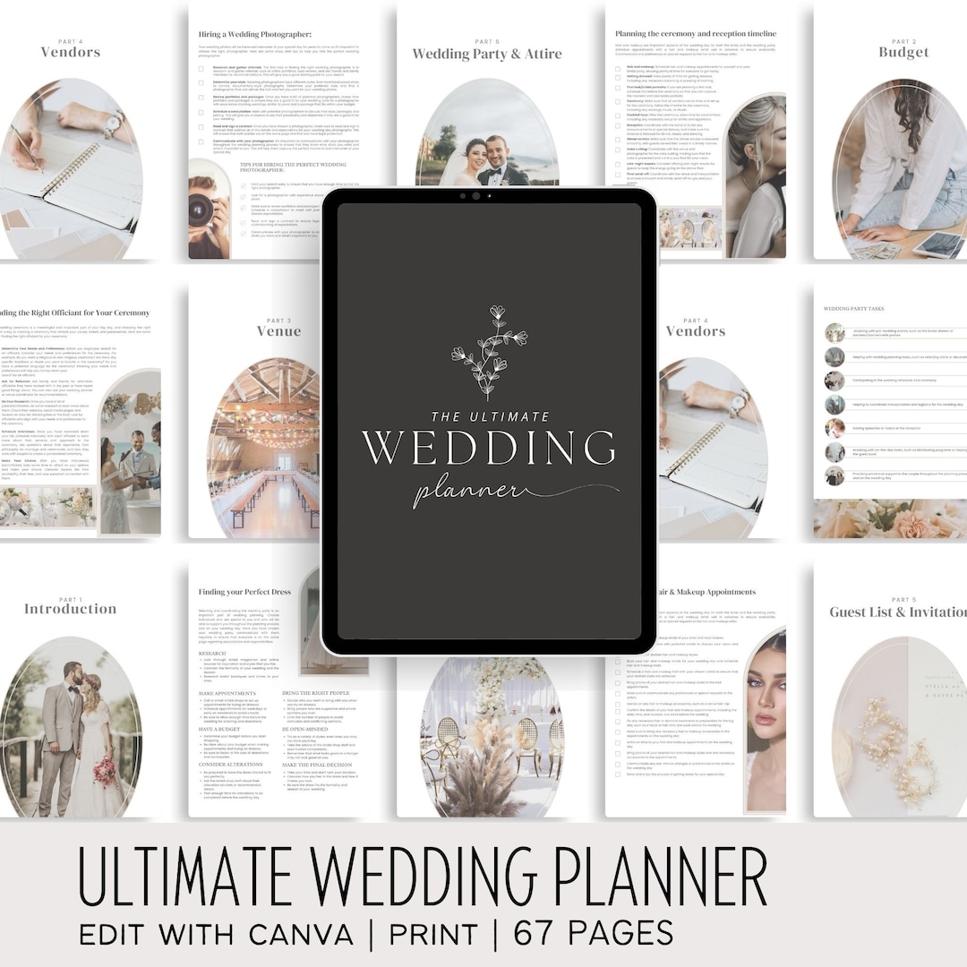 The Ultimate Wedding Planner Printable 67 Pages Template Wedding ...