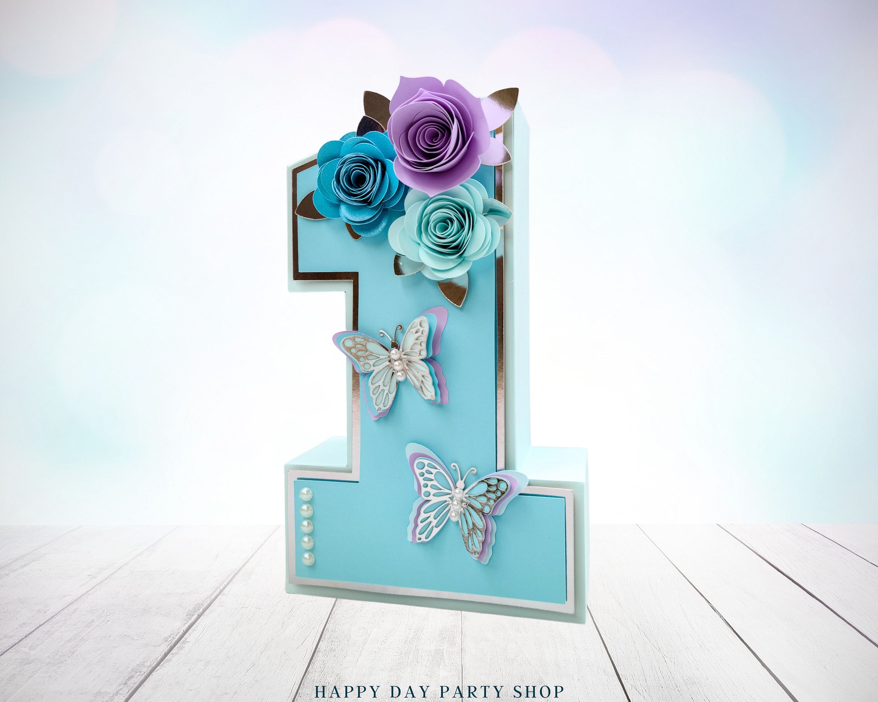 Butterfly Theme Birthday, 3D Butterfly Number, Customized 3D Numbers ...