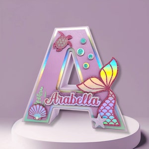 Mermaid Birthday Party, 3D Mermaid Name Sign, Customized Letters ...