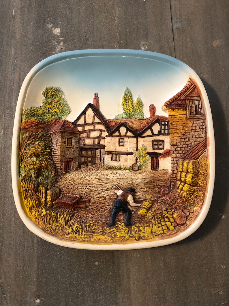 Legend Products 3D Chalkware Wall Plates English Countryside - Etsy