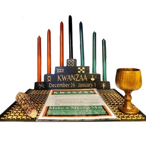 Kwanzaa Kinara Celebration Set- Kwanzaa, 7 Principles of Kwanzaa With ...