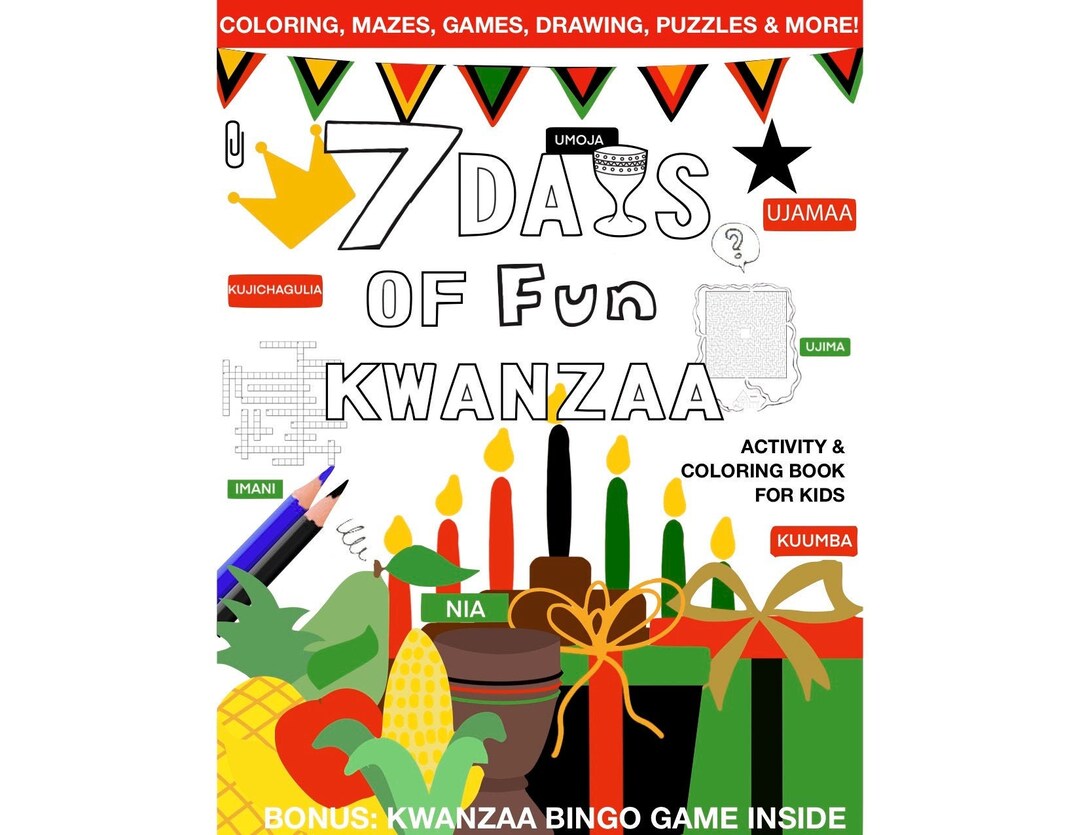 Kwanzaa Activity and Coloring Book for Kids" Unlimited Games, Puzzles ...