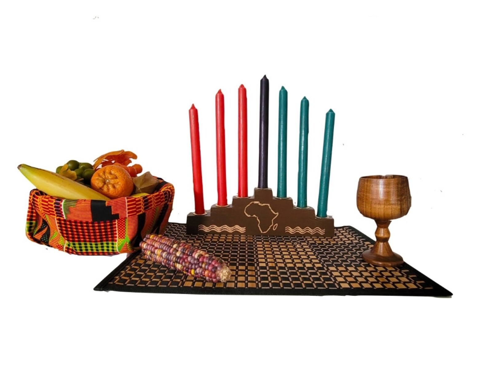 Kwanzaa Celebration Set- Africa Kwanzaa Kinara Set (15x6) - Etsy