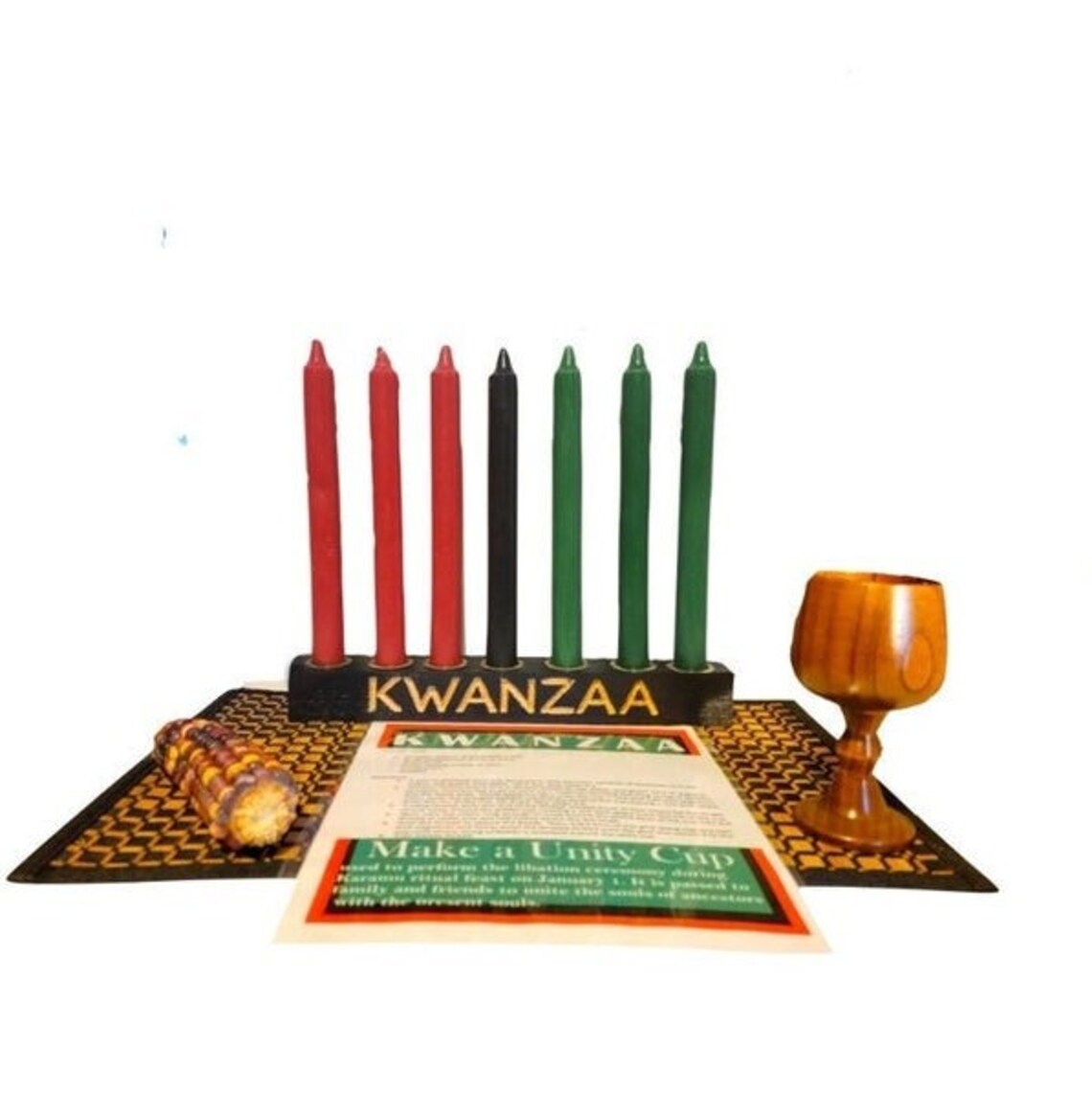 Kwanzaa Kinara Celebration Set- Kwanzaa Engraved (11-piece) - Etsy