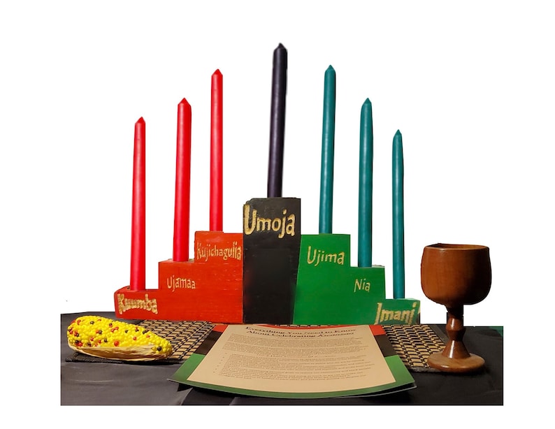 Kwanzaa Kinara Celebration Set Kwanzaa 7 Principles of - Etsy