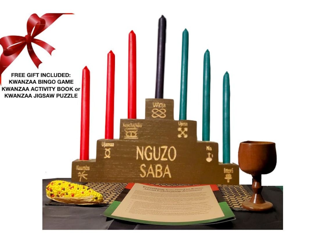 Kwanzaa Kinara Celebration Set- Kwanzaa, 7 Principles & Symbols of ...