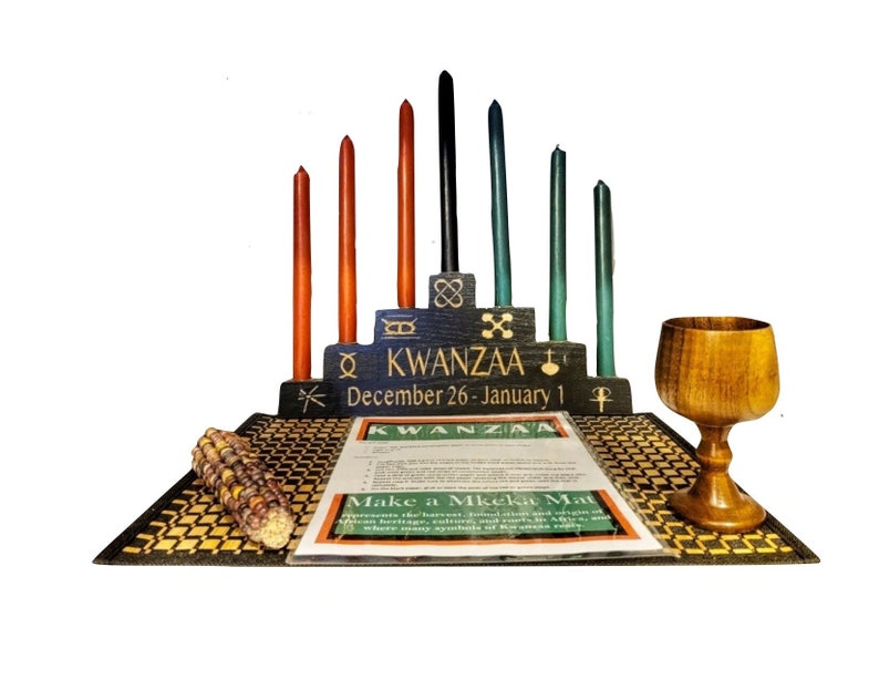 Kwanzaa Kinara Celebration Set- Kwanzaa, 7 Principles of Kwanzaa With ...