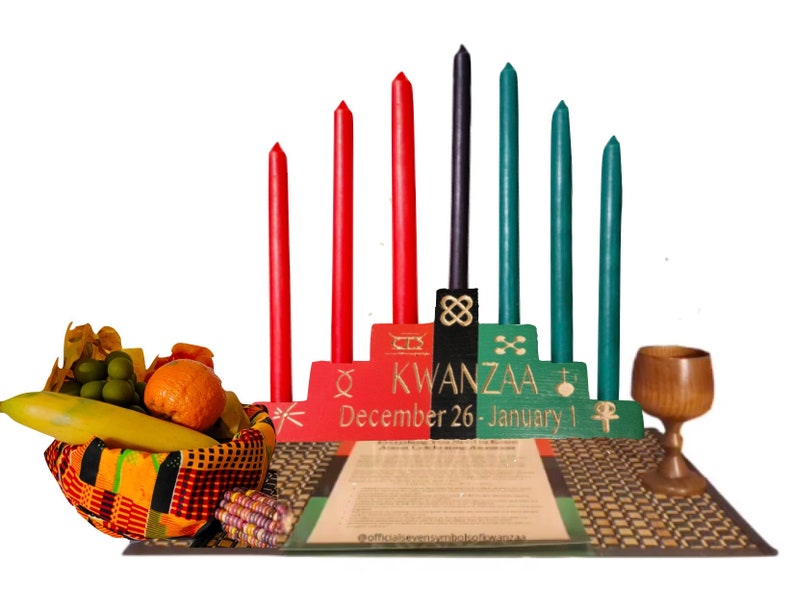 Kwanzaa Kinara Celebration Set- Kwanzaa, 7 Principles of Kwanzaa With ...