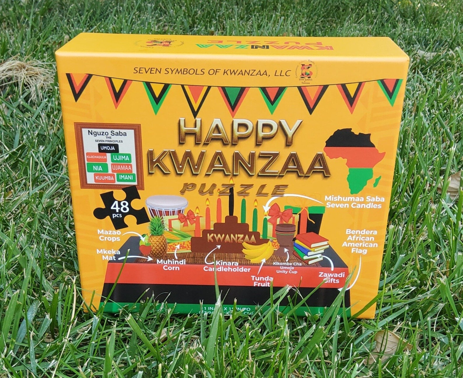 Happy Kwanzaa Puzzle With Matching Poster - Teaches NGUZO SABA ...