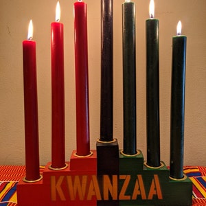 Kwanzaa Kinara- Candles Included -traditional- 7 Mishumaa Saba Candles ...