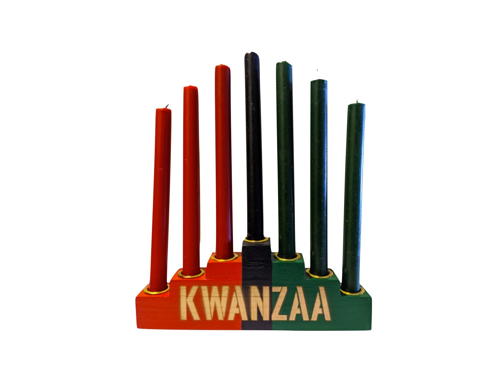 Kwanzaa Kinara- Candles Included -traditional- 7 Mishumaa Saba Candles ...