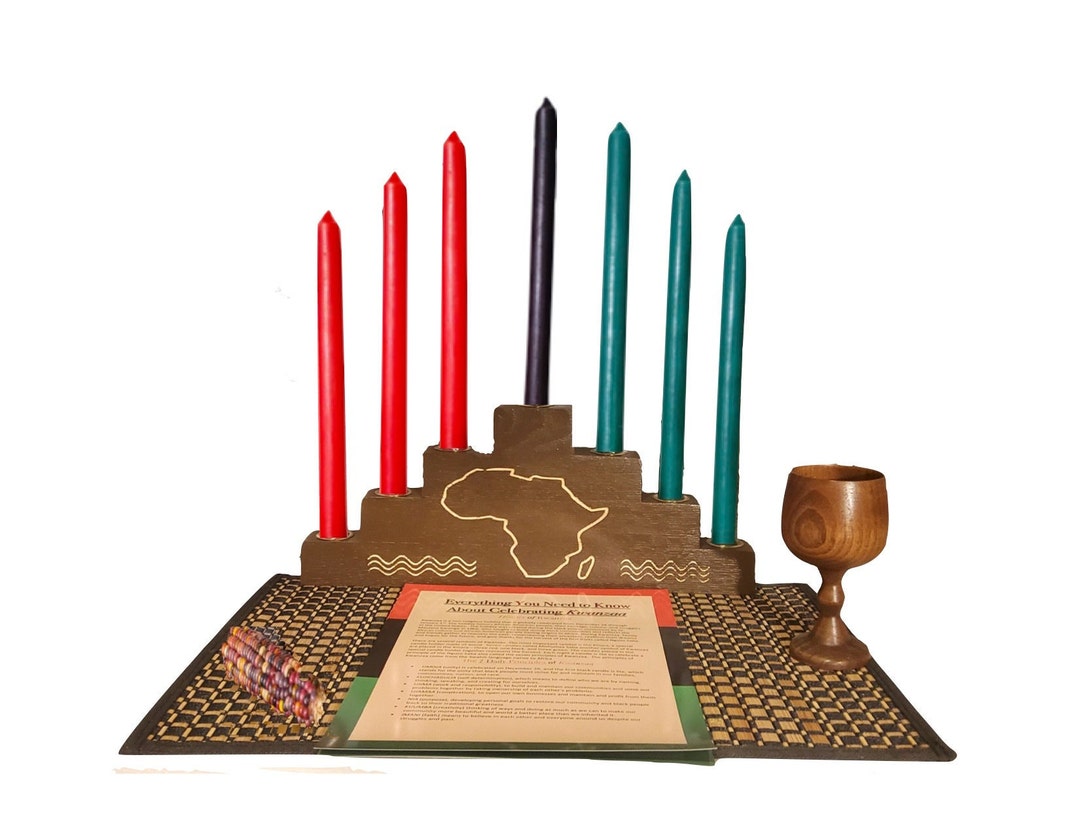 Kwanzaa Celebration Set Africa Kwanzaa Kinara Set 15x6 - Etsy