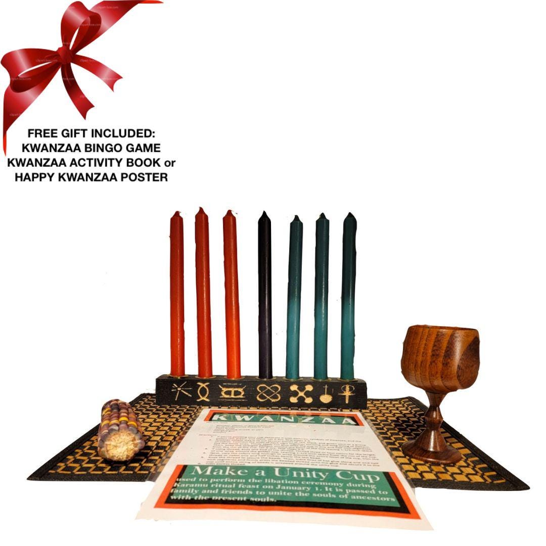 Kwanzaa Kinara - Seven Principles of "kwanzaa" Kinara Celebration Set ...