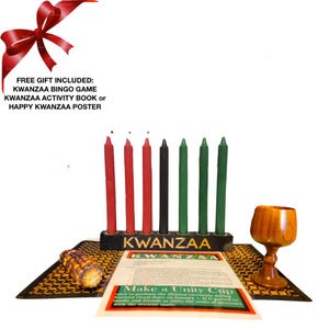 Kwanzaa Kinara Celebration Set- Kwanzaa Engraved (11-piece) - Etsy