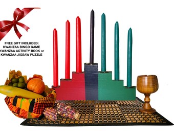 Kwanzaa Kinara Celebration Set Kwanzaa Engraved 11-piece - Etsy