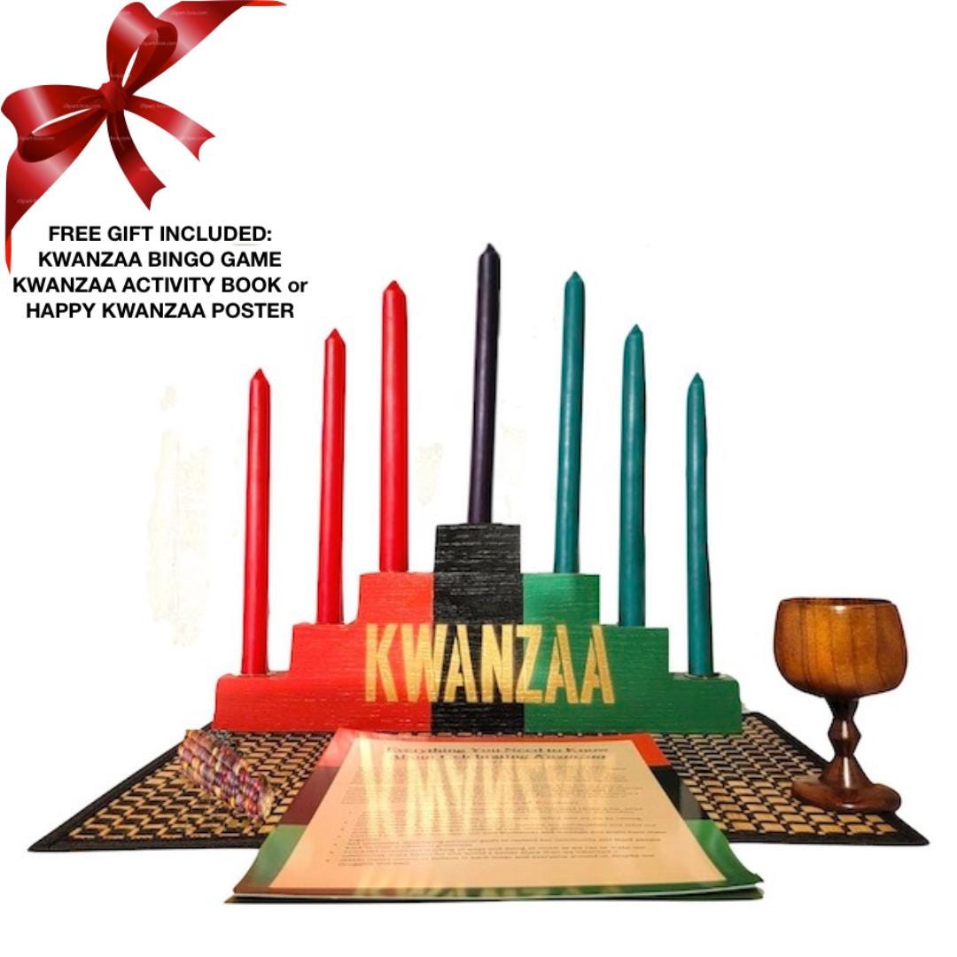 Kwanzaa Kinara- Candles Included -traditional- 7 Mishumaa Saba Candles ...