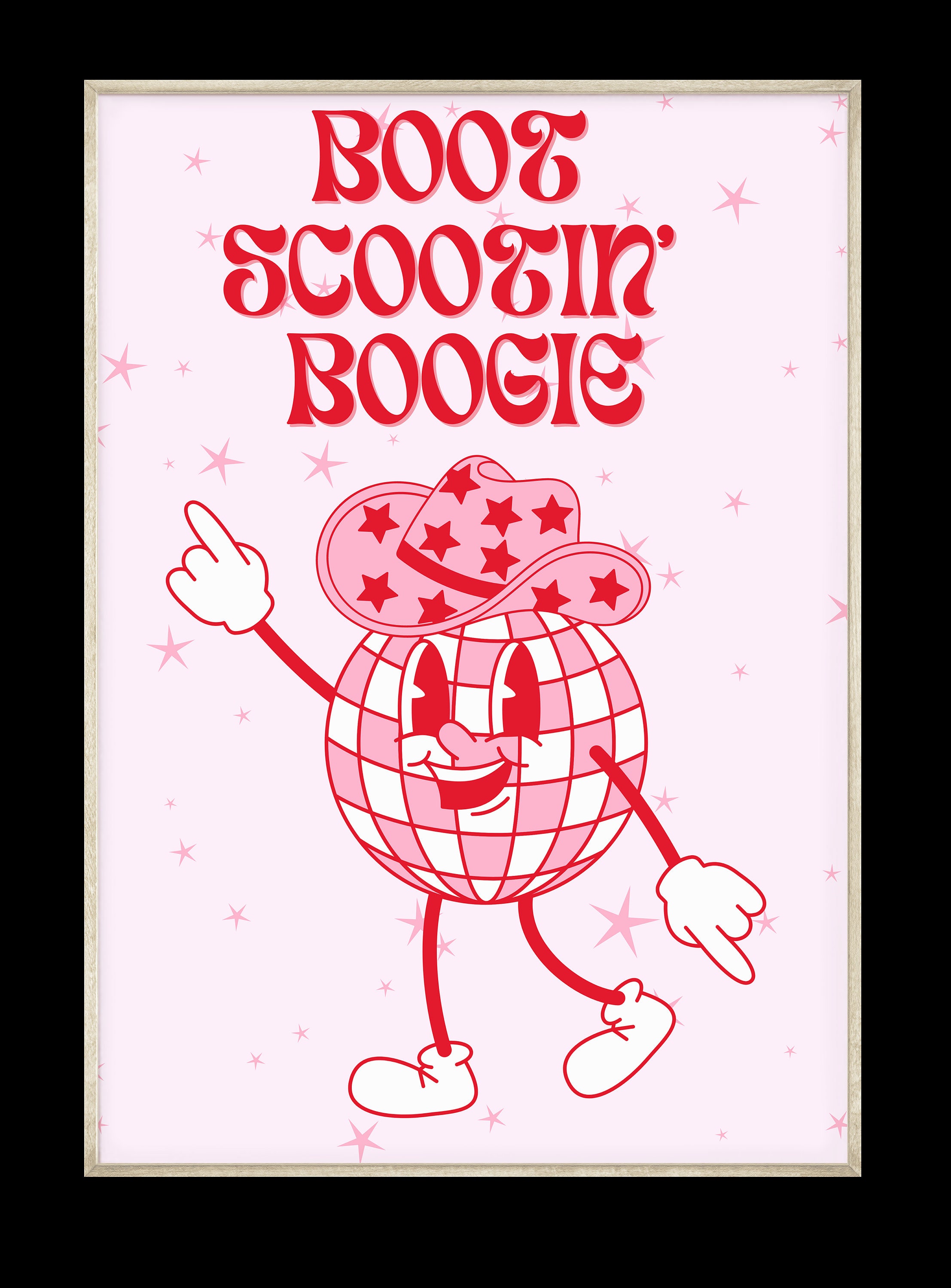 Disco Cowgirl Art Print, Disco Ball Wall Art, Disco Ball Art Print ...