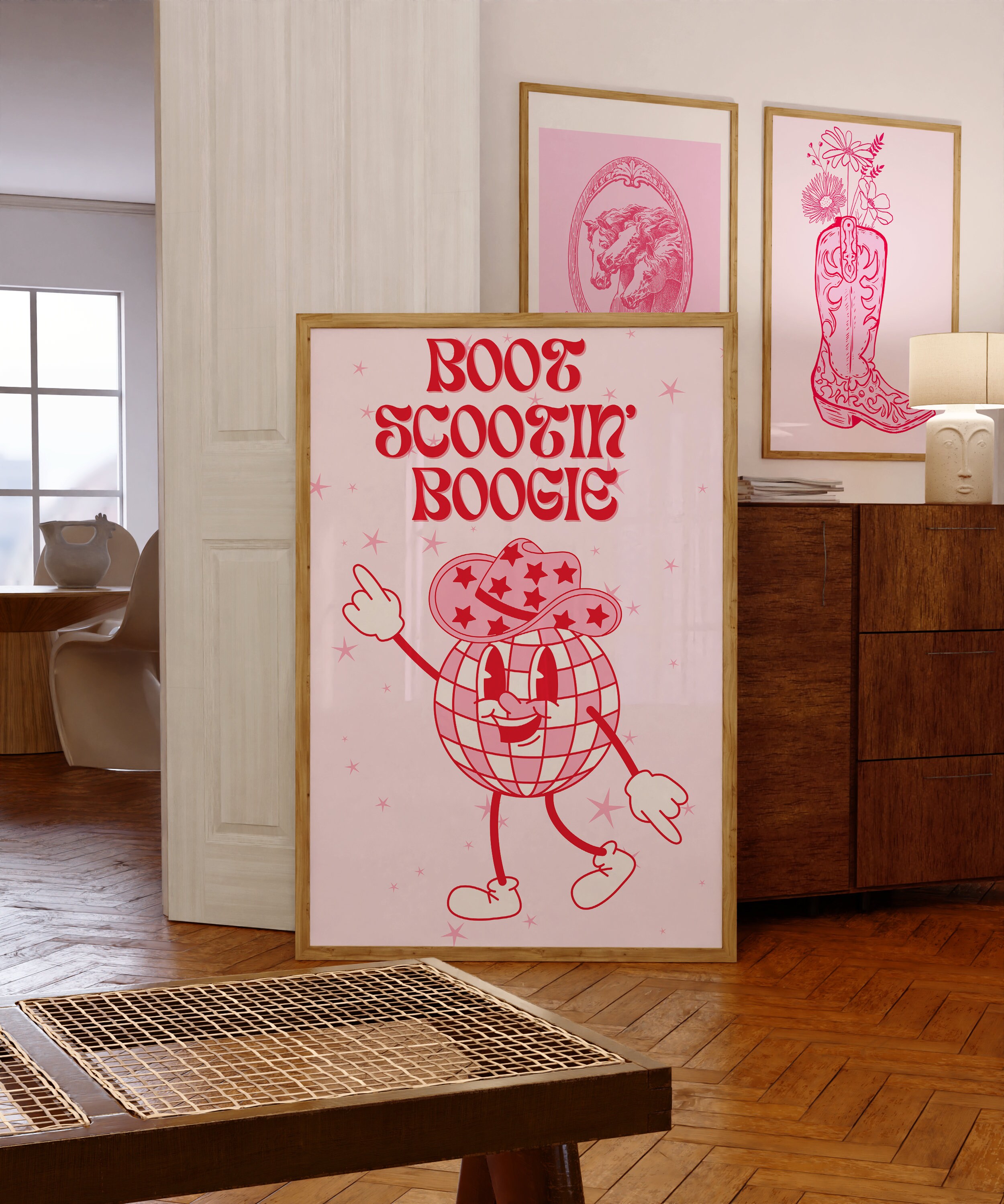 Disco Cowgirl Art Print, Disco Ball Wall Art, Disco Ball Art Print ...