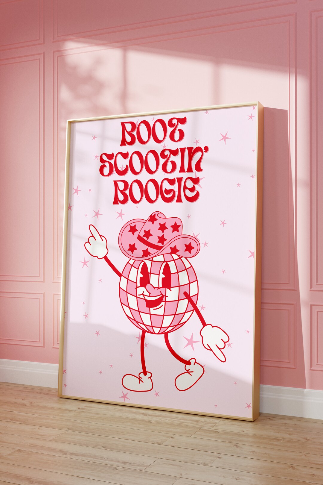 Disco Cowgirl Art Print, Disco Ball Wall Art, Disco Ball Art Print ...