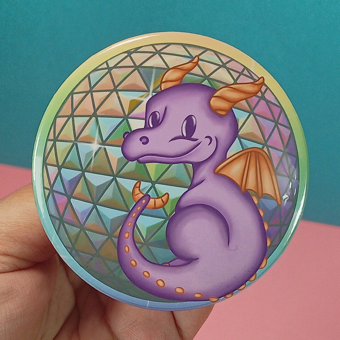 Figment Spaceship Earth 3 Inch Button Disneyland Walt Disney World ...