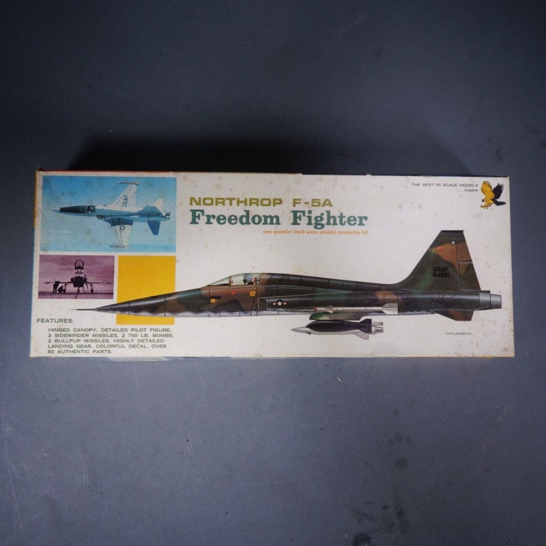 1966 Vintage Hawk Models 1/4 Inch Scale Northrop F-5A Freedom Fighter ...