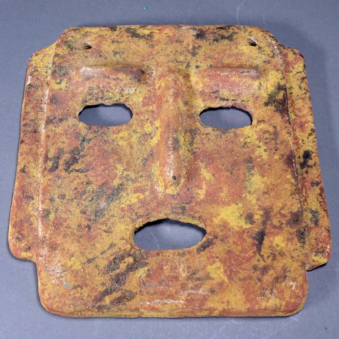 Tribal Terracotta Clay Mask Wall Hanging Art Handmade Ethnic Cultural ...