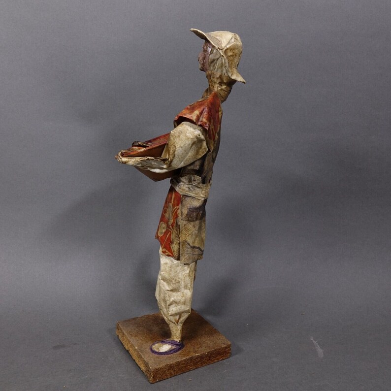 Vintage Paper Mache Man With Bowl Figurine From Mexico 13" by 4" - Etsy