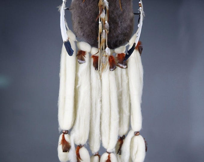 Native American Dream Catcher Mandella Handmade Southwest Feathers Fur ...