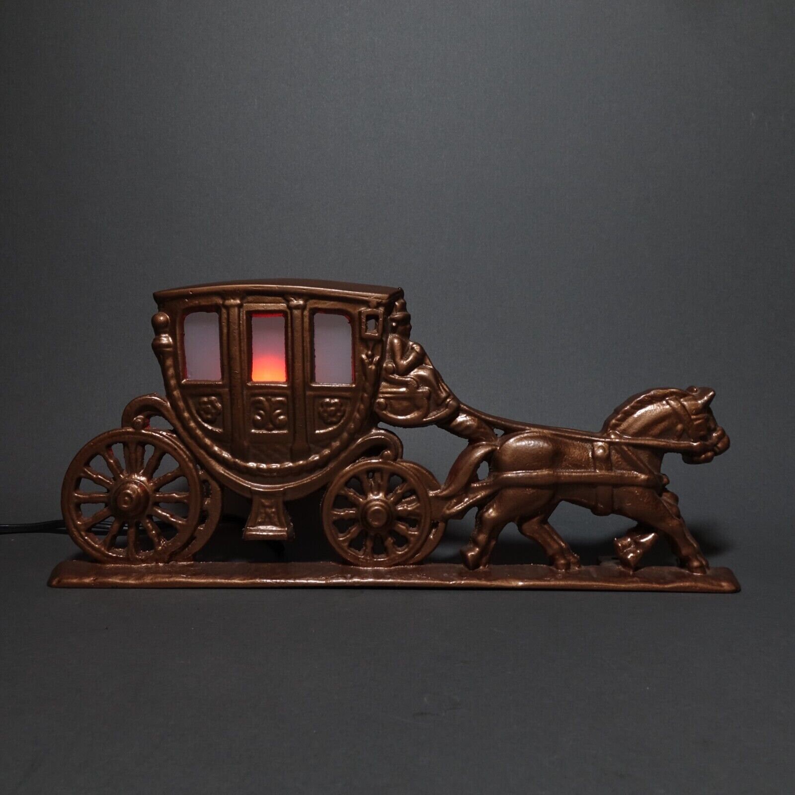 Vintage 16" Queens Carriage TV Topper Night Light Copper Finish on ...