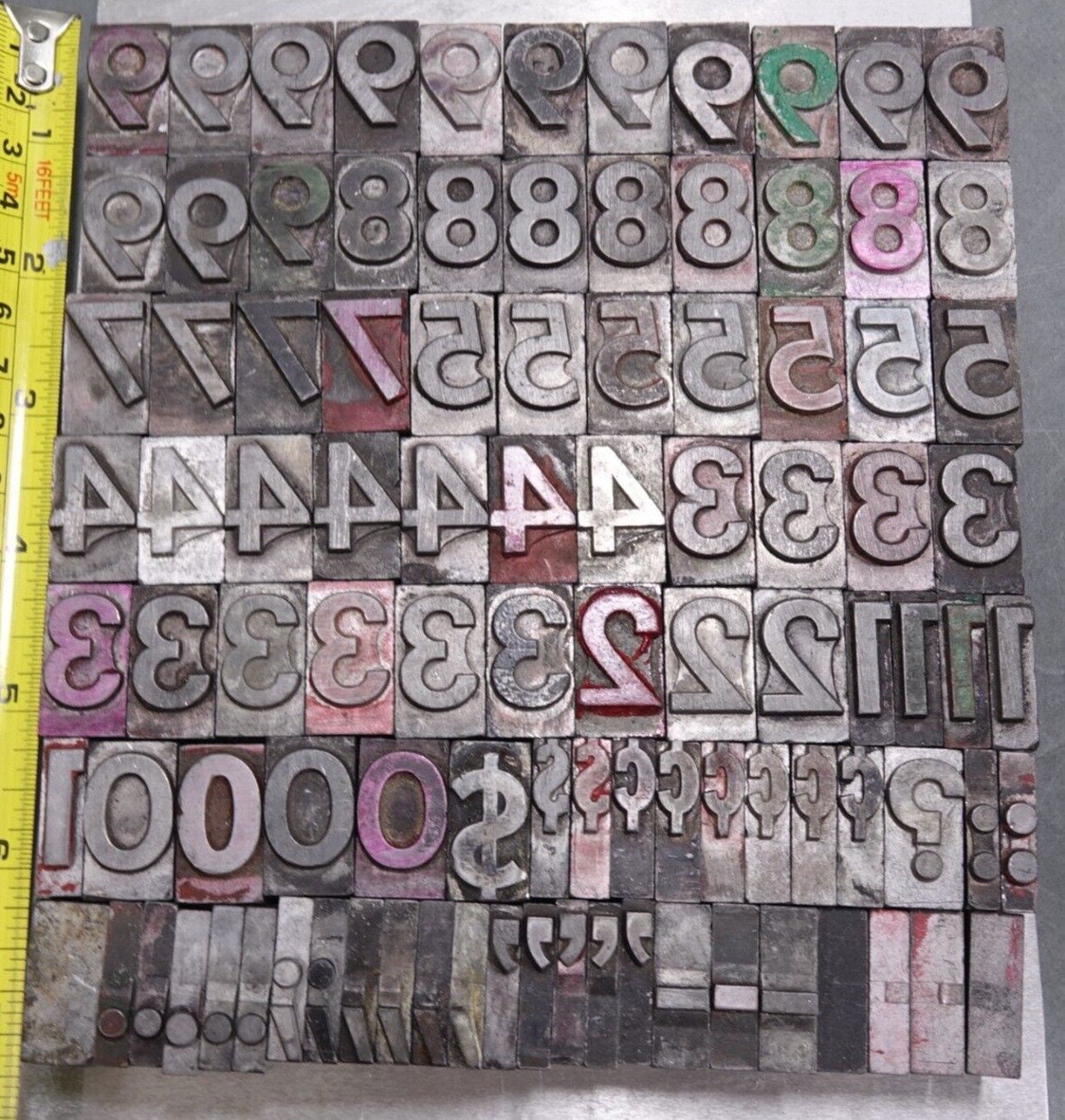 Antique Printing Press Metal 60 Pt. Number Type - Over 9 Lbs - Etsy